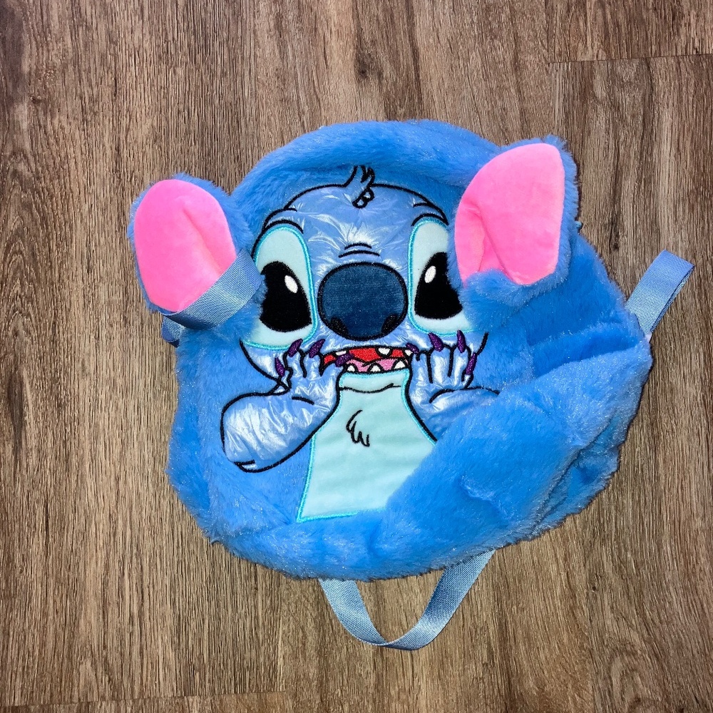 Stitch Furry Plush Backpack - Gem